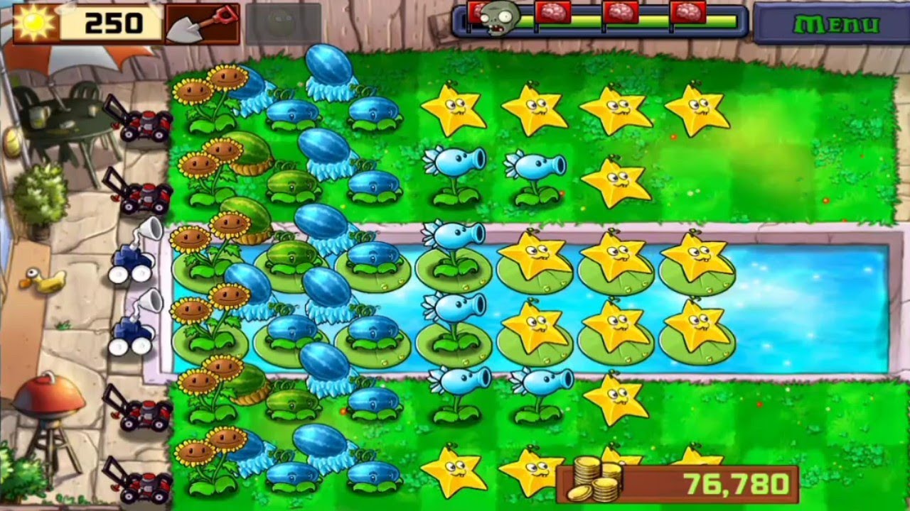 Plants vs Zombies: Adventure (2) Pool Level 4 ( Best Strategy ...