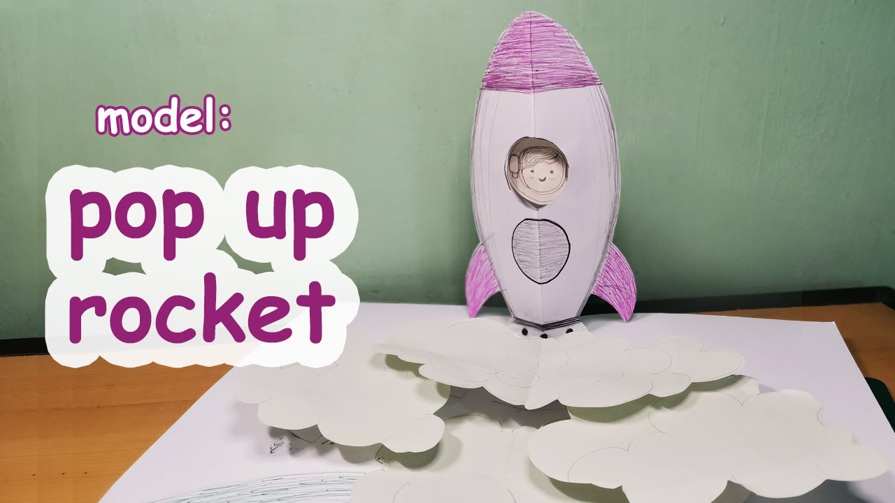 Pop up card: Rocket ship model - How to make a pop up rocket ship - YouTube