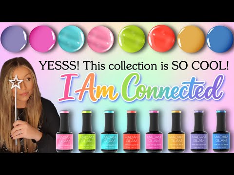 💐 GORGEOUS New Madam Glam 'I Am Connected' Collection Swatching | Spring Nail Art Gel Colours