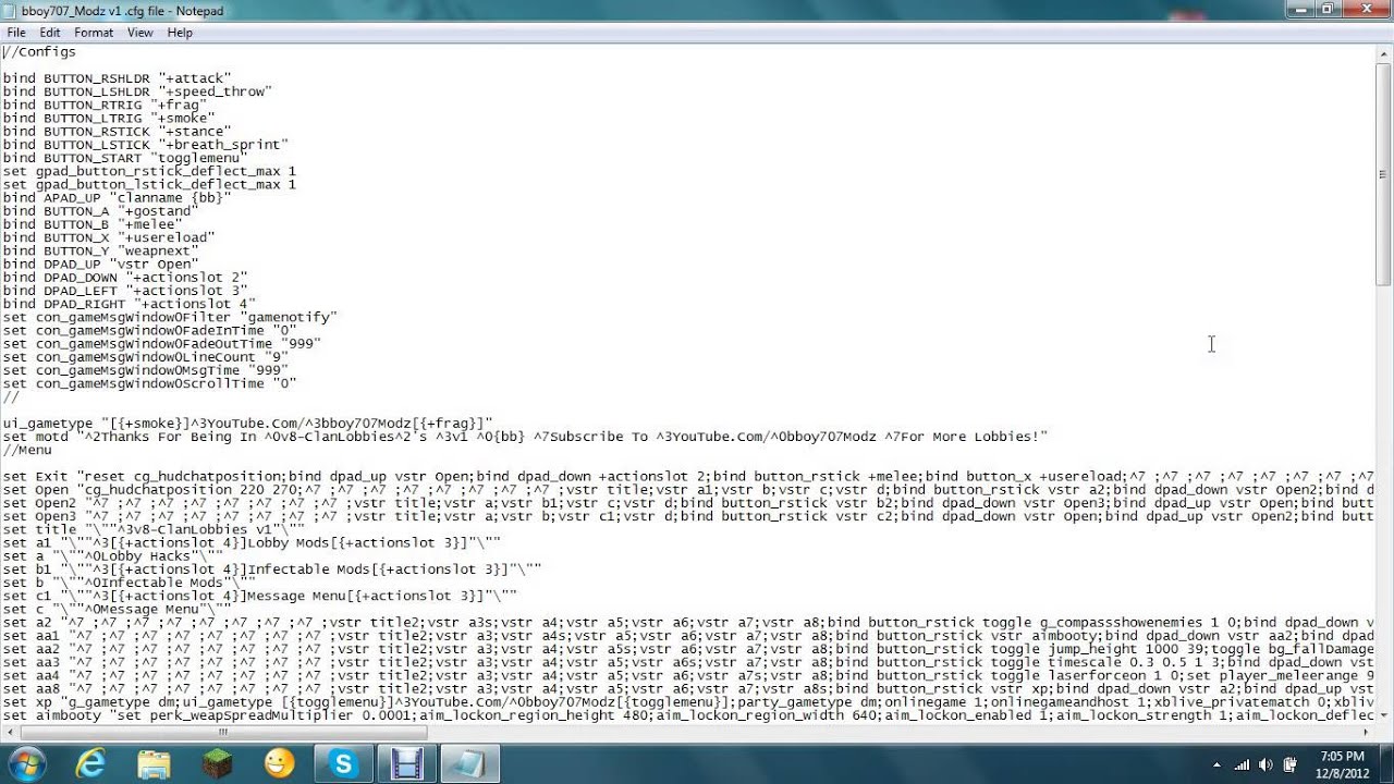 how to use and edit a mw2 cfg file 1.13-1.14 - YouTube