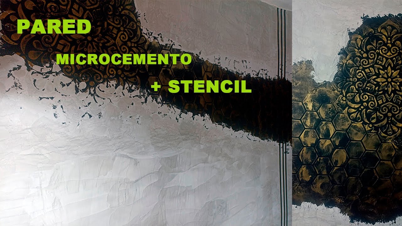 COMO APLICAR MICROCEMENTO EN PAREDES 🔥 + STENCIL 🌟 = PROCESO PASO A ...
