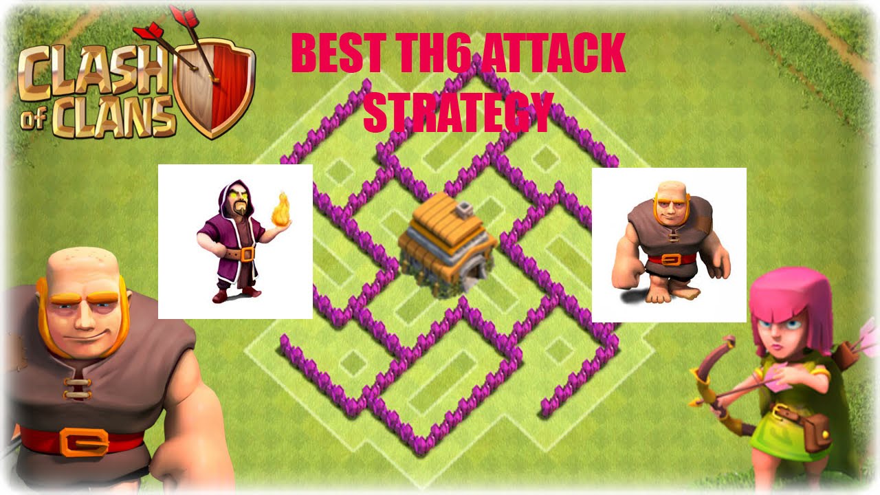 CLASH OF CLANS | TH 6 BEST ATTACK STRATEGY | Townhall Level 6 - YouTube