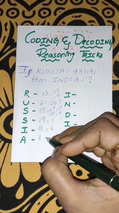 Coding and decoding problem//reasoning//SSC chsl, cgl, mts. - YouTube