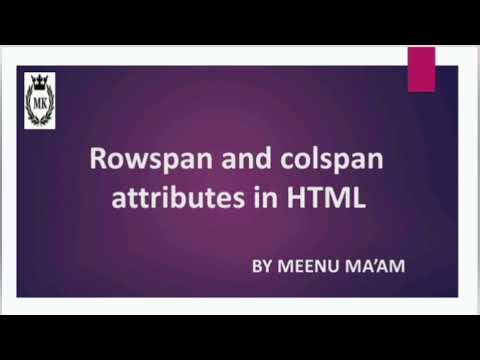 Rowspan and colspan in HTML 10th Computer Applications#rowspan #colspan ...