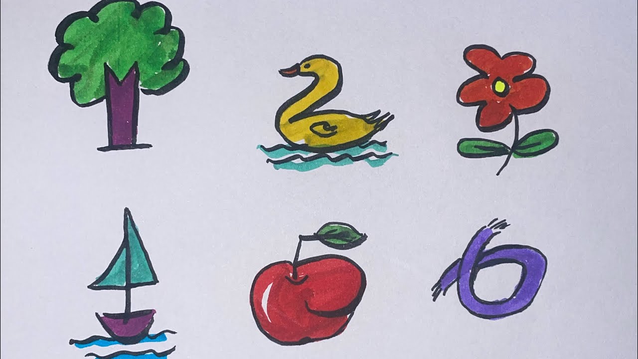 Drawing with numbers 1 to 10 | easy drawing with numbers | learn easy ...