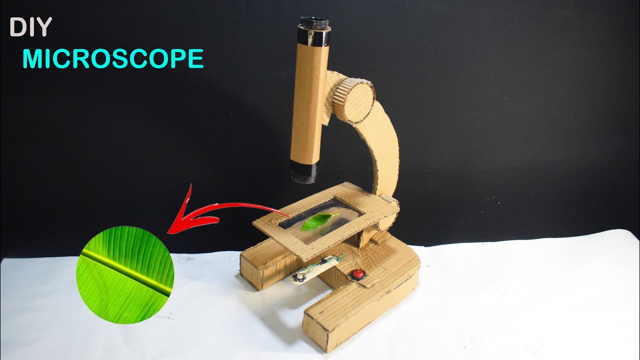 How to make microscope with cardboard - Science project model easy to ...