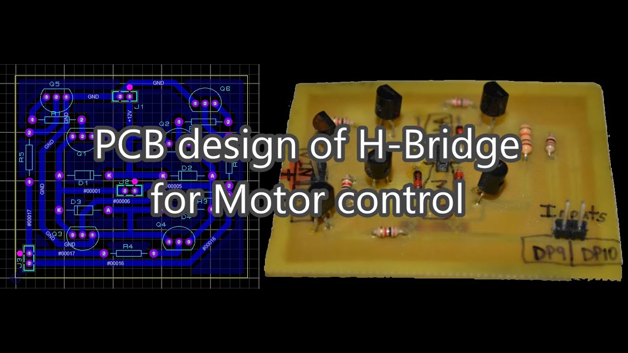 PCB design of H bridge for motor with Proteus Ares PCB design software ...