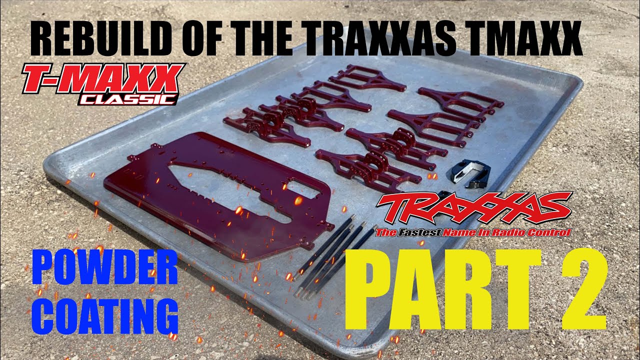 PART 2 Tmaxx Extended Chassis Get powder coated! - YouTube