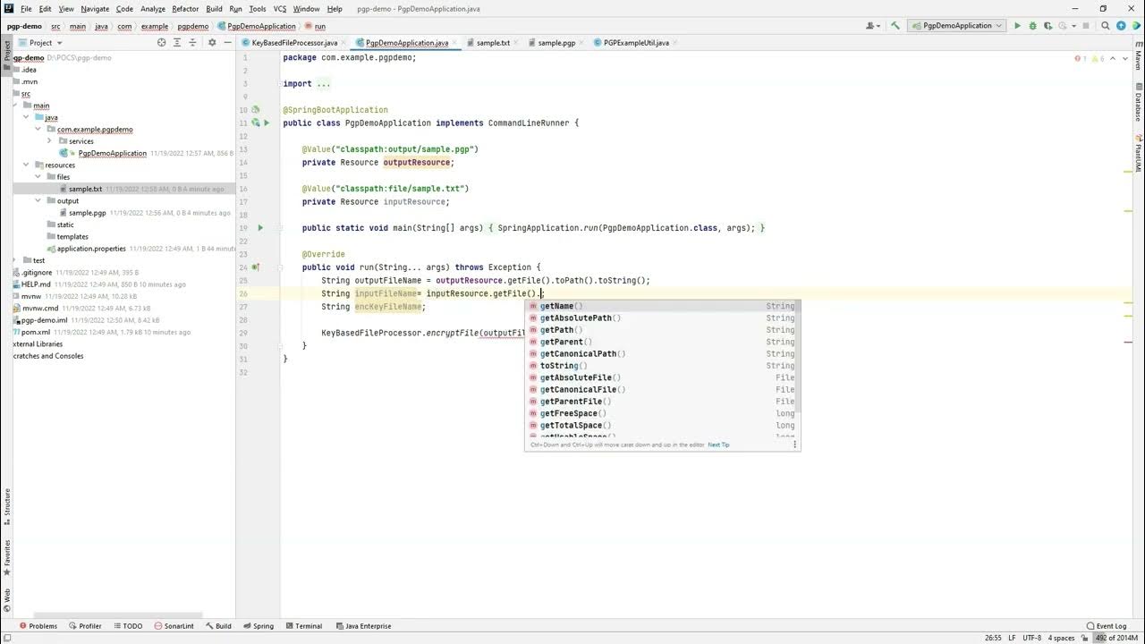 Video 5/5 Java : How to encrypt a file with PGP public key - YouTube