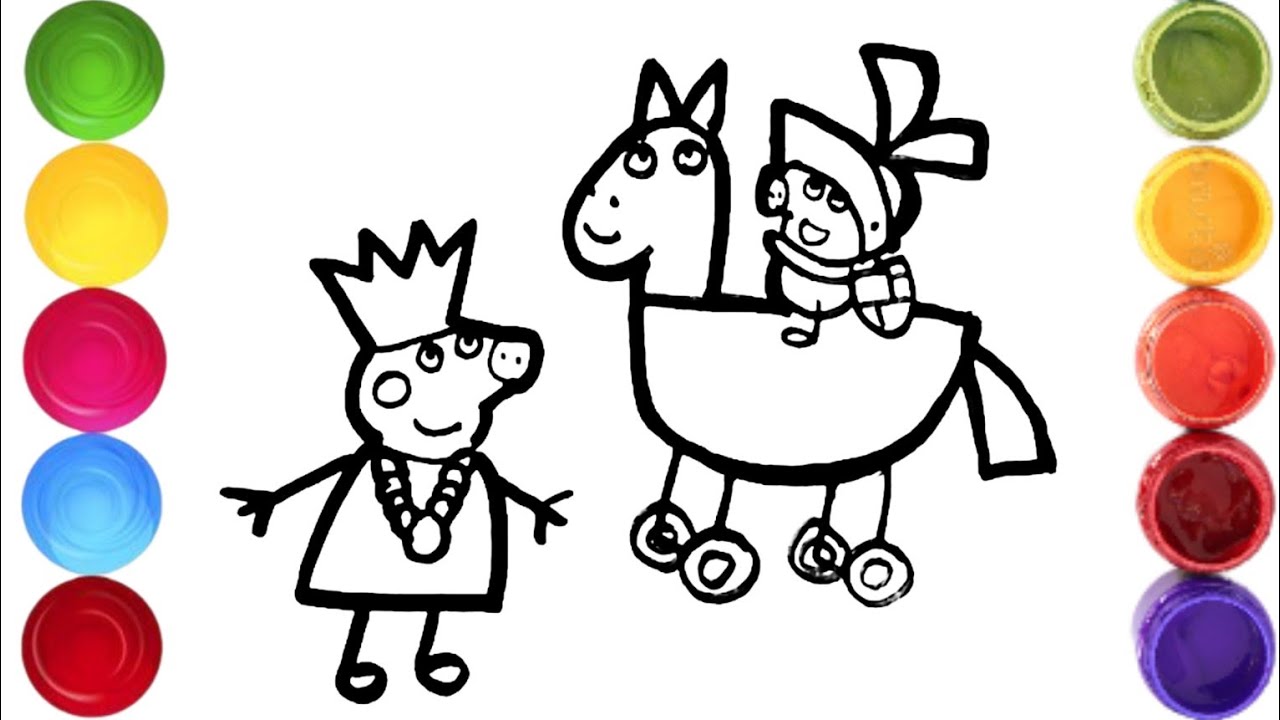 how to draw peppa pig l peppa pig drawing l colorful drawing/Drawing ...