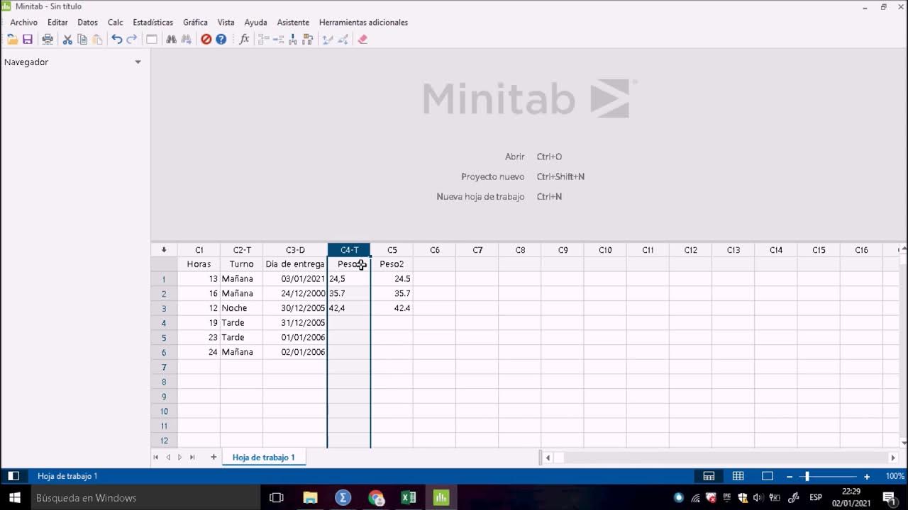 MINITAB 01 Introducción a MINITAB - YouTube