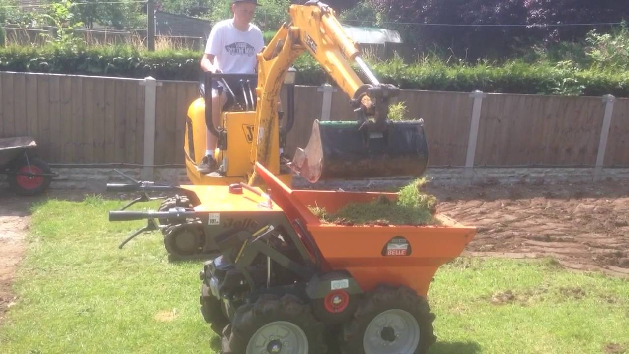 Jcb micro digger plus muck truck - YouTube
