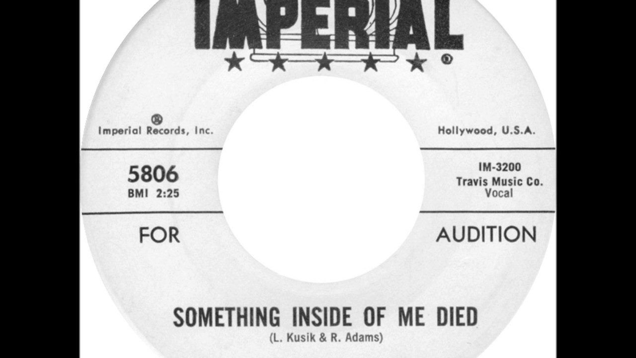 Ritchie Adams - Something Inside Of Me Died - YouTube