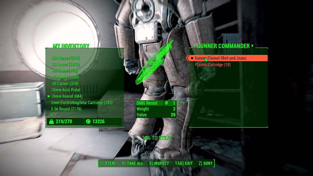 fallout 4 pickpocket a power armor's fusion core - YouTube