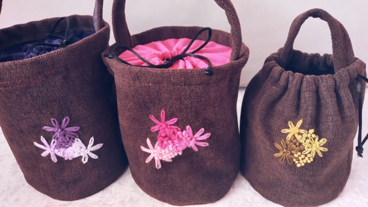 How to Sew a Drawstring Bucket Bag / DIY Drawstring Bag - YouTube