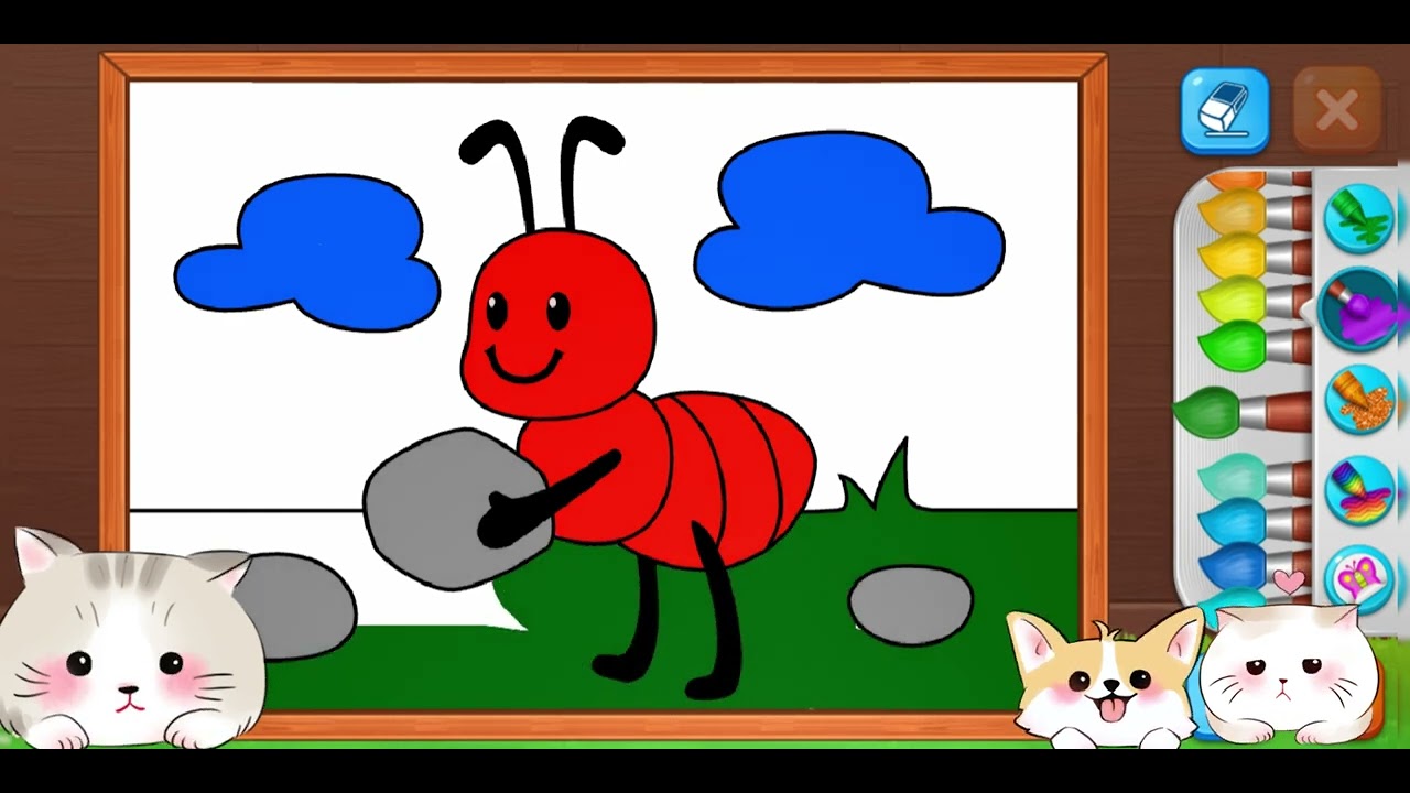 Drawing RED ANT, Painting, Coloring Toddlers & Children | How to draw ...