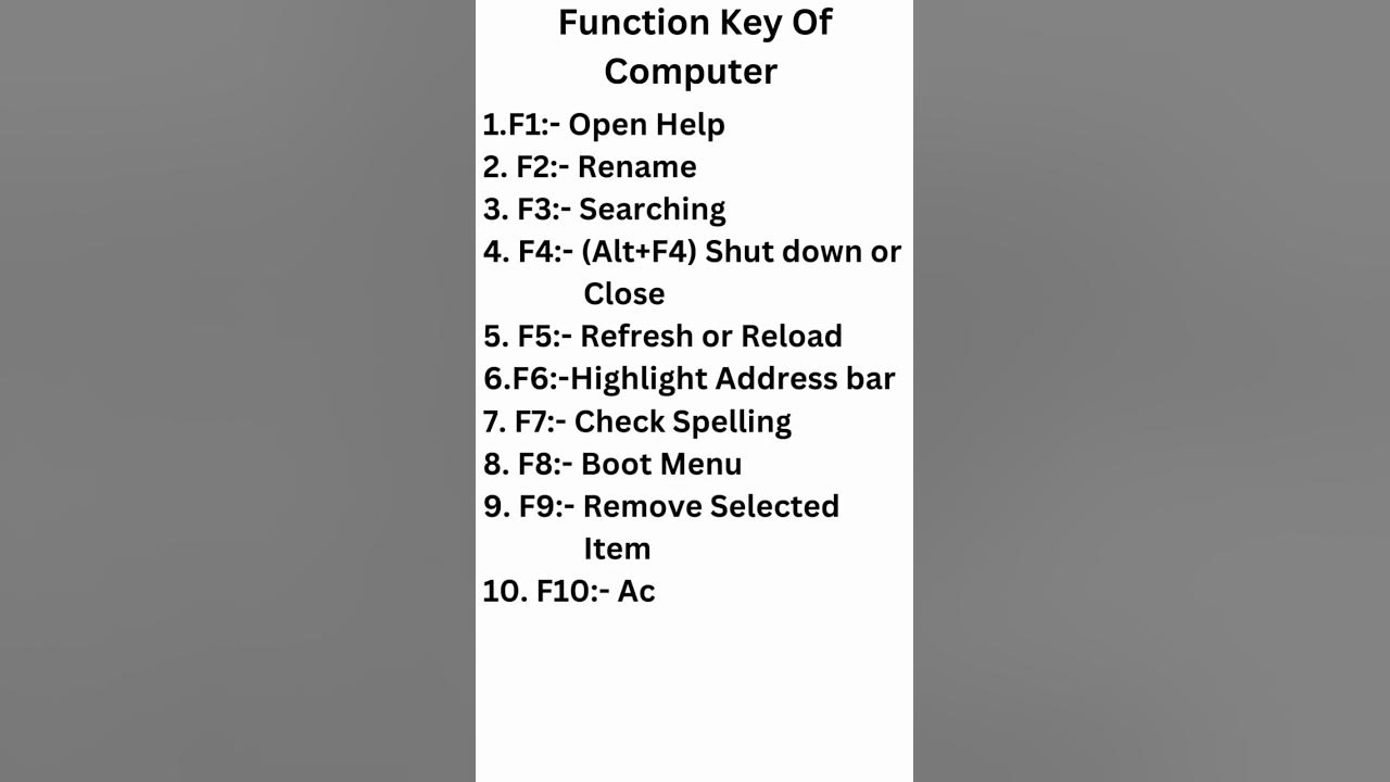 Use Function Keys Of Computer 💻 #shorts - YouTube