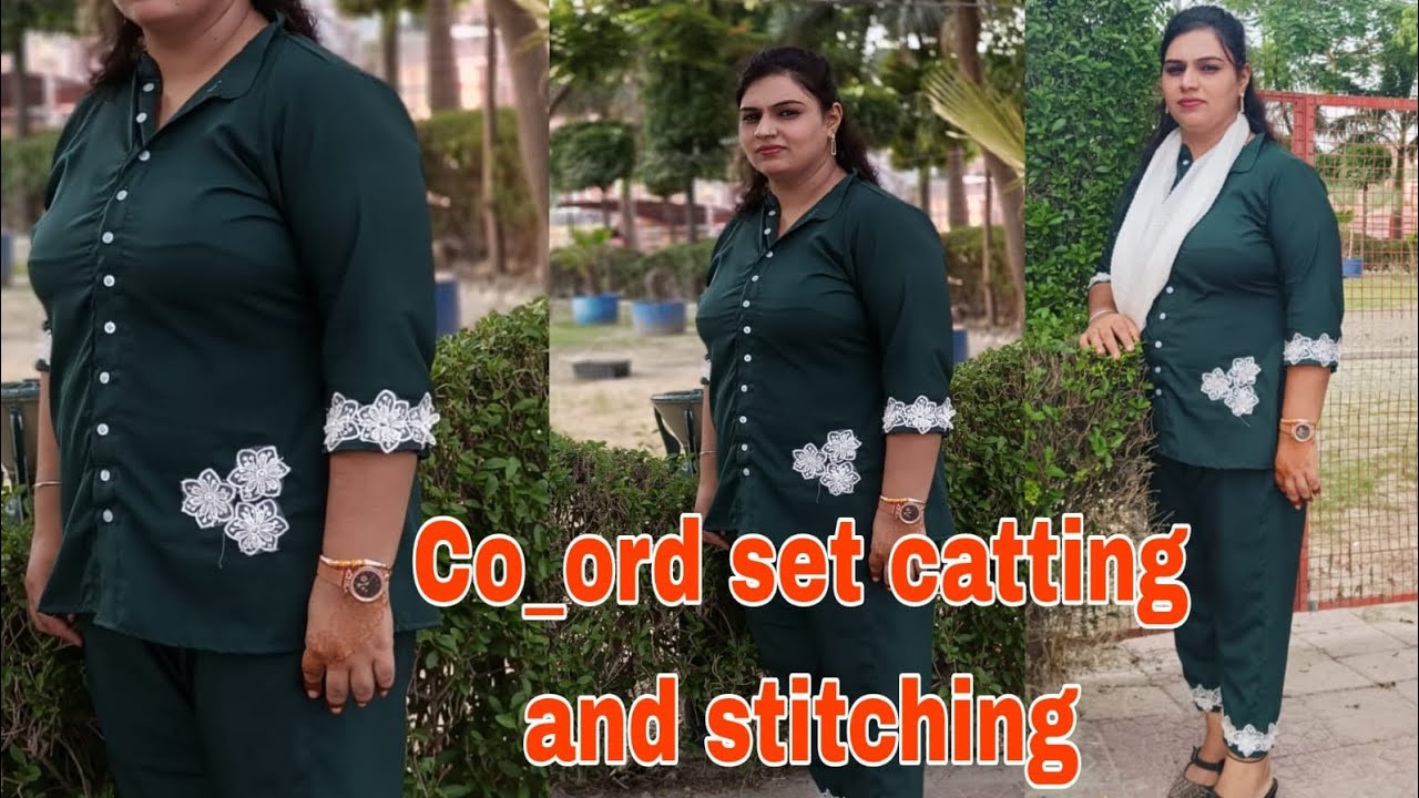 very easy Trendy co_ord set catting and stitching /princess collar cord ...