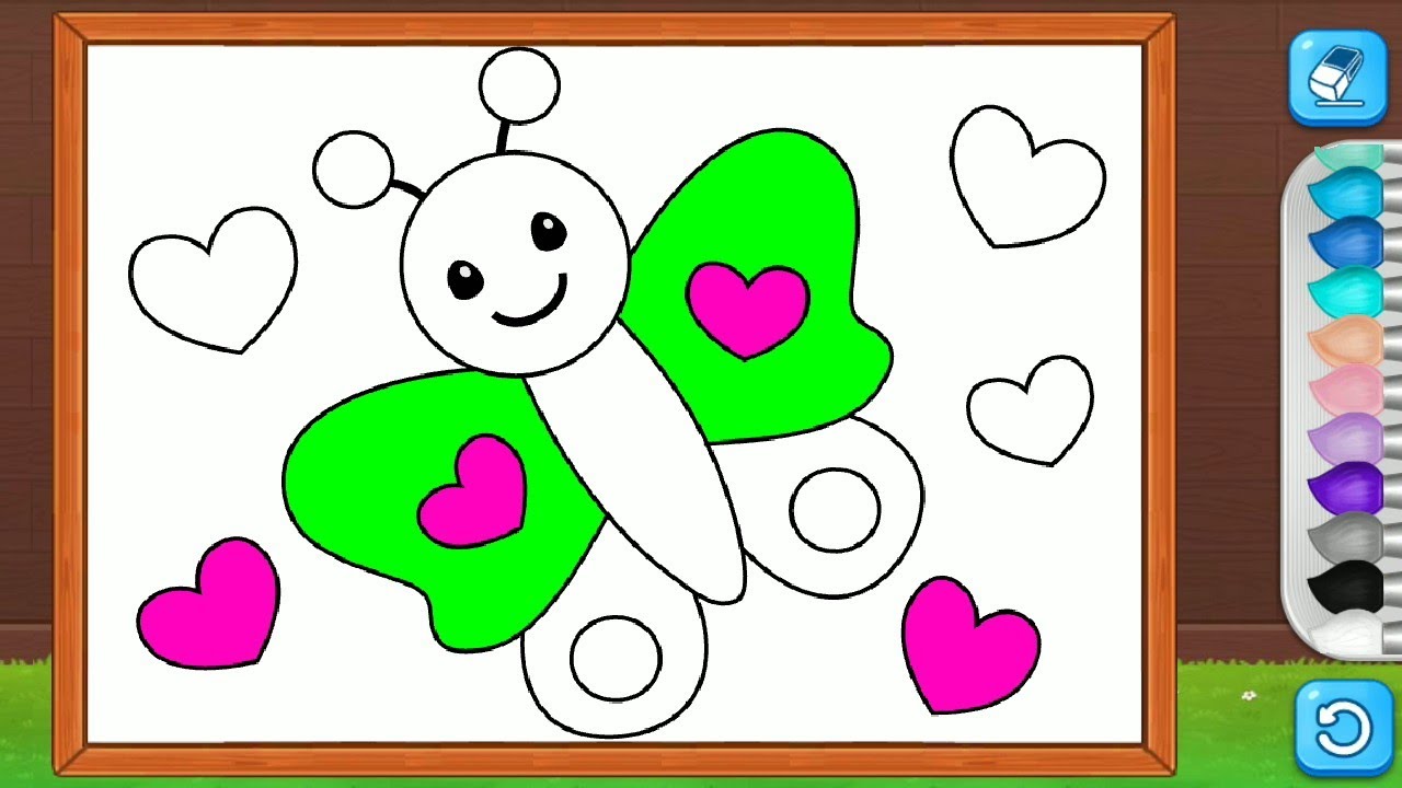 Coloring Beautiful Butterfly Learn Color Drawing Painting For Kids And ...
