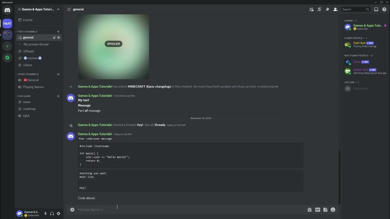 How to Write Code Blocks on DISCORD - Programming Language Code Block # ...
