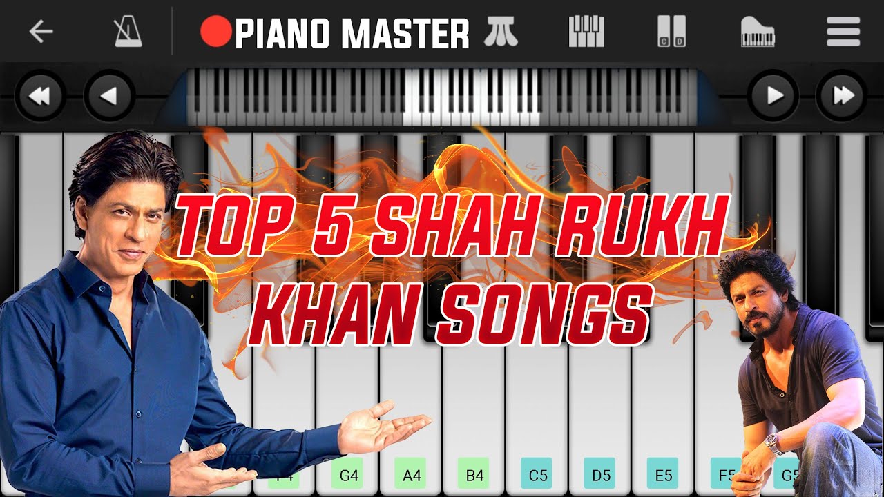 Shah Rukh Khan Top 5 Songs Easy Piano Tutorial - YouTube