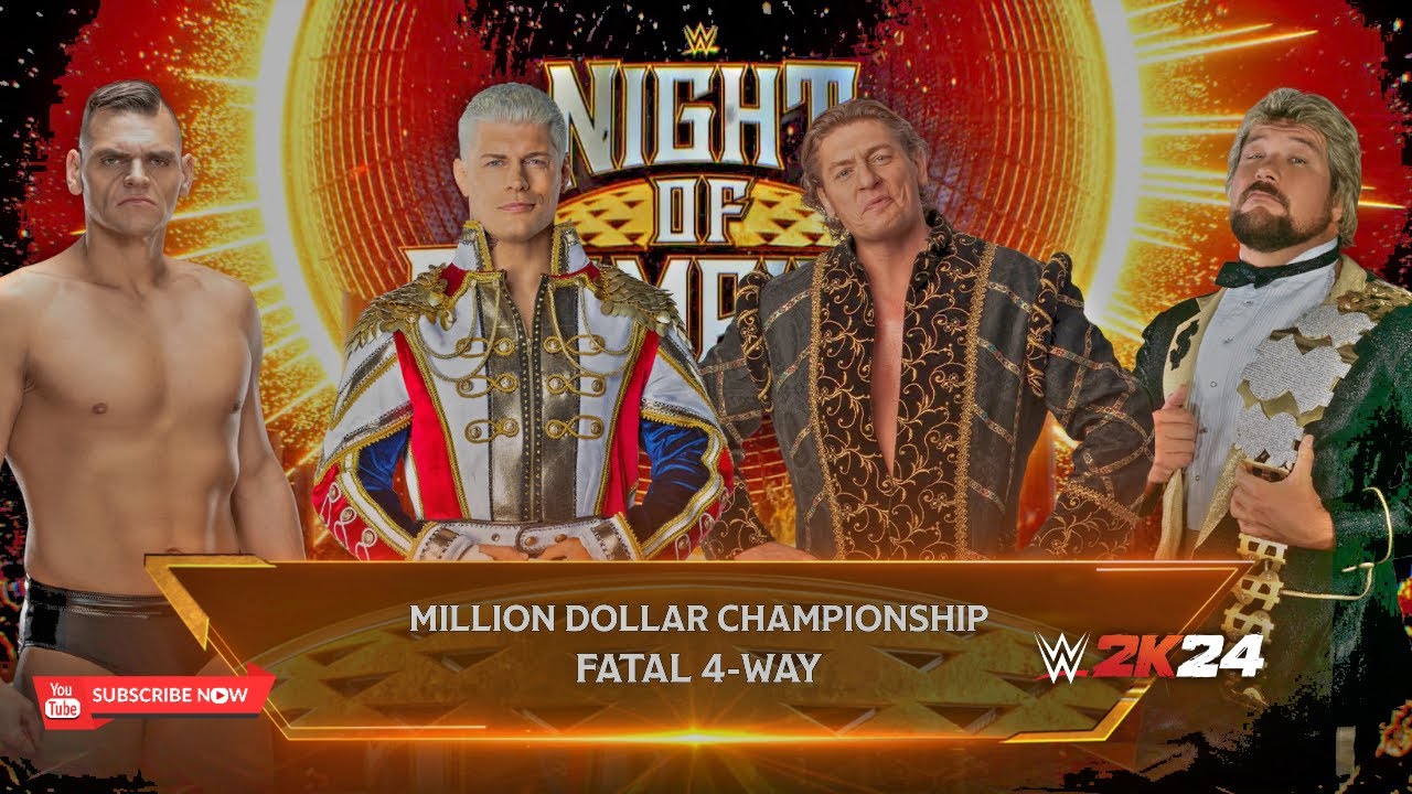 WWE million-dollar championship Match Cody vs William vs Ted vs Gunther ...