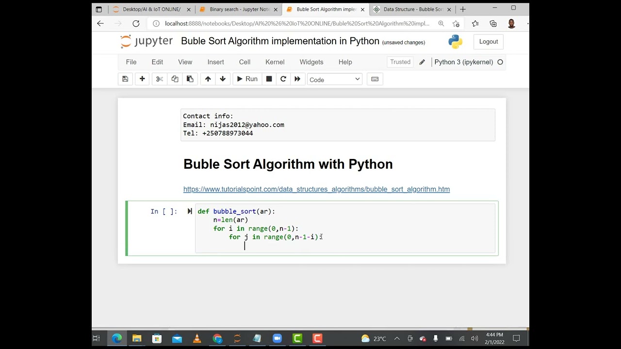 Lect 20 Bubble Sort Algorithm Implementation In Python Youtube 8595