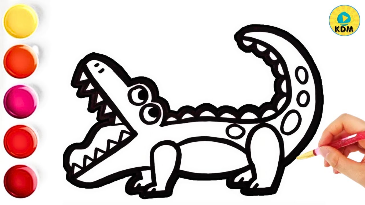 ALLIGATOR CUTE DRAWING| HOW TO DRAW| EASY DRAWING FOR KIDS| STEP BY ...