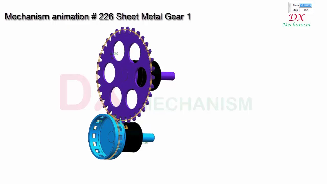 mechanism animation # 226 Sheet Metal Gear 1 - YouTube