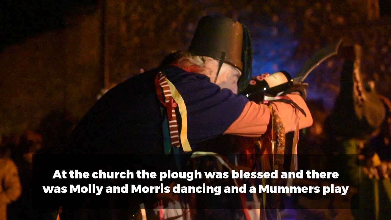 Norfolk villagers take part in historic Plough Monday ceremony - YouTube
