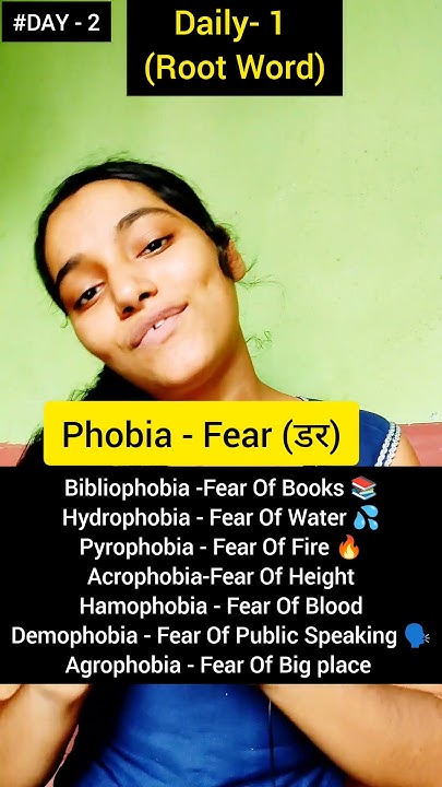 #Daily Vocabulary By Root Words || Today Root Word 'PHOBIA' #Vocabulary ...