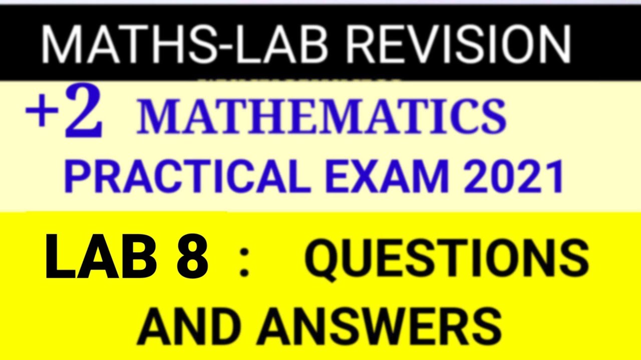Plus Two Mathematics Practical Maths Lab Exam 2021 Lab 8 Questions and ...