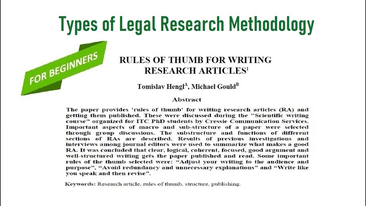 legal research methodology - YouTube