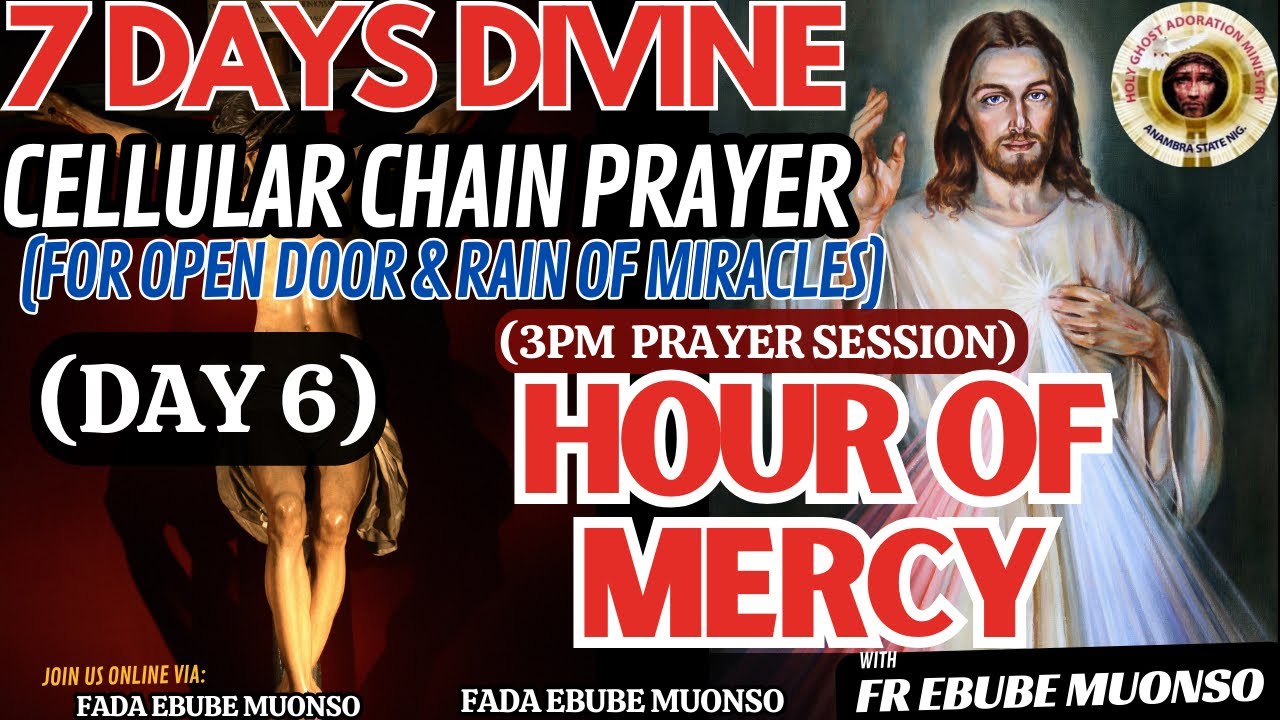 HOUR OF MERCY || DIVINE CELLULAR CHAIN PRAYER (3pm prayer session) DAY ...