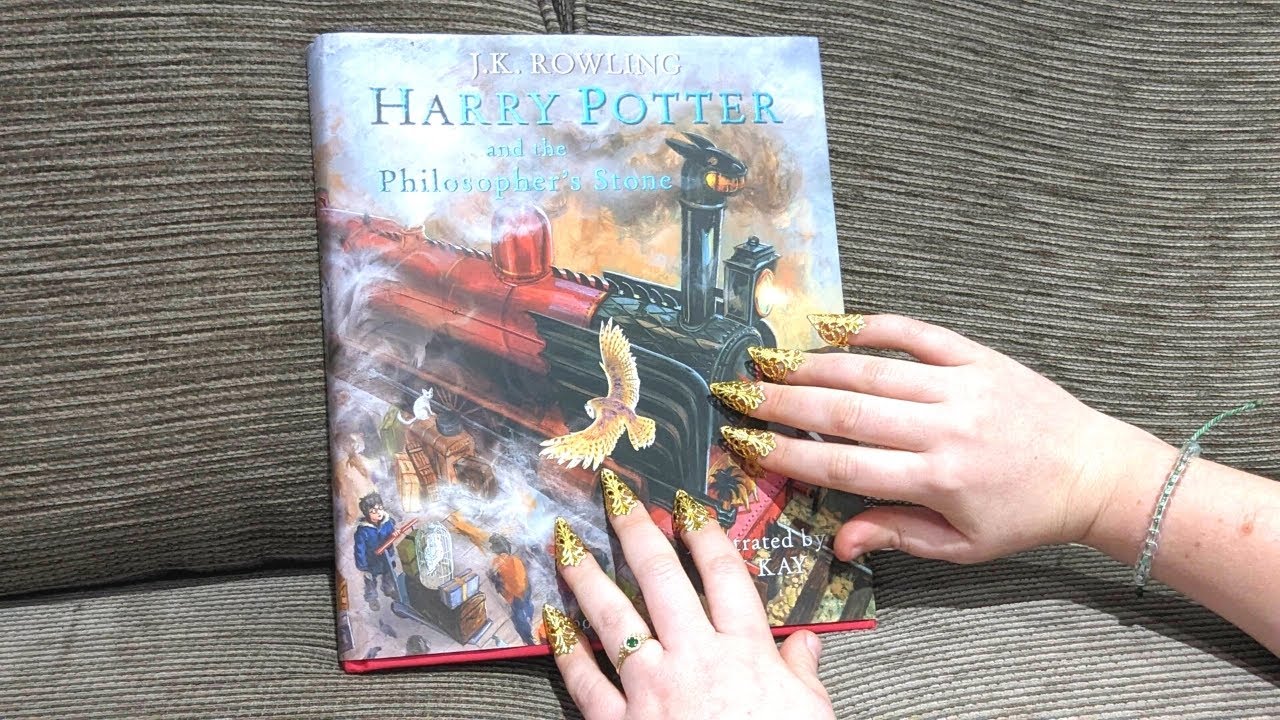 HARRY POTTER BOOK ASMR: Soft Spoken, Illustration Tracing, Tapping ...