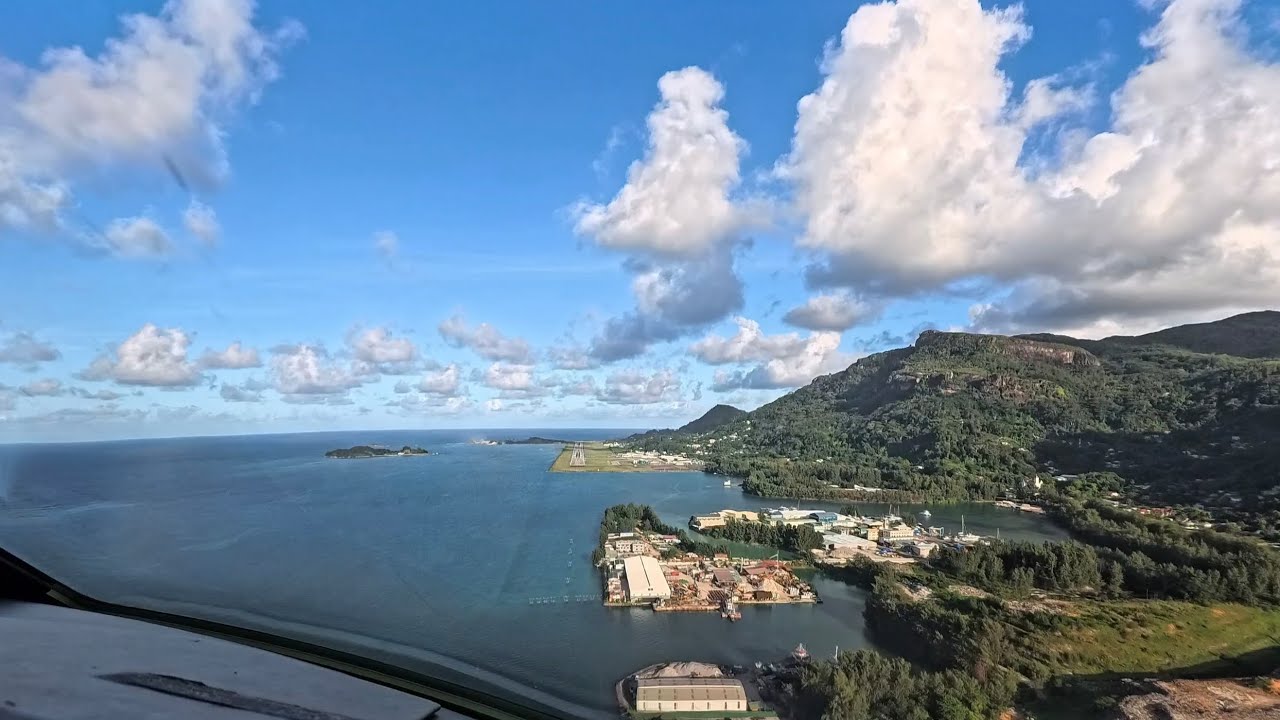 Cockpit View | Final Approach into Seychelles Runway 13 | Breathtaking ...