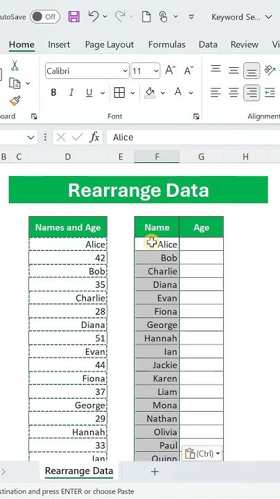 Rearrange Data in Microsoft Excel - YouTube