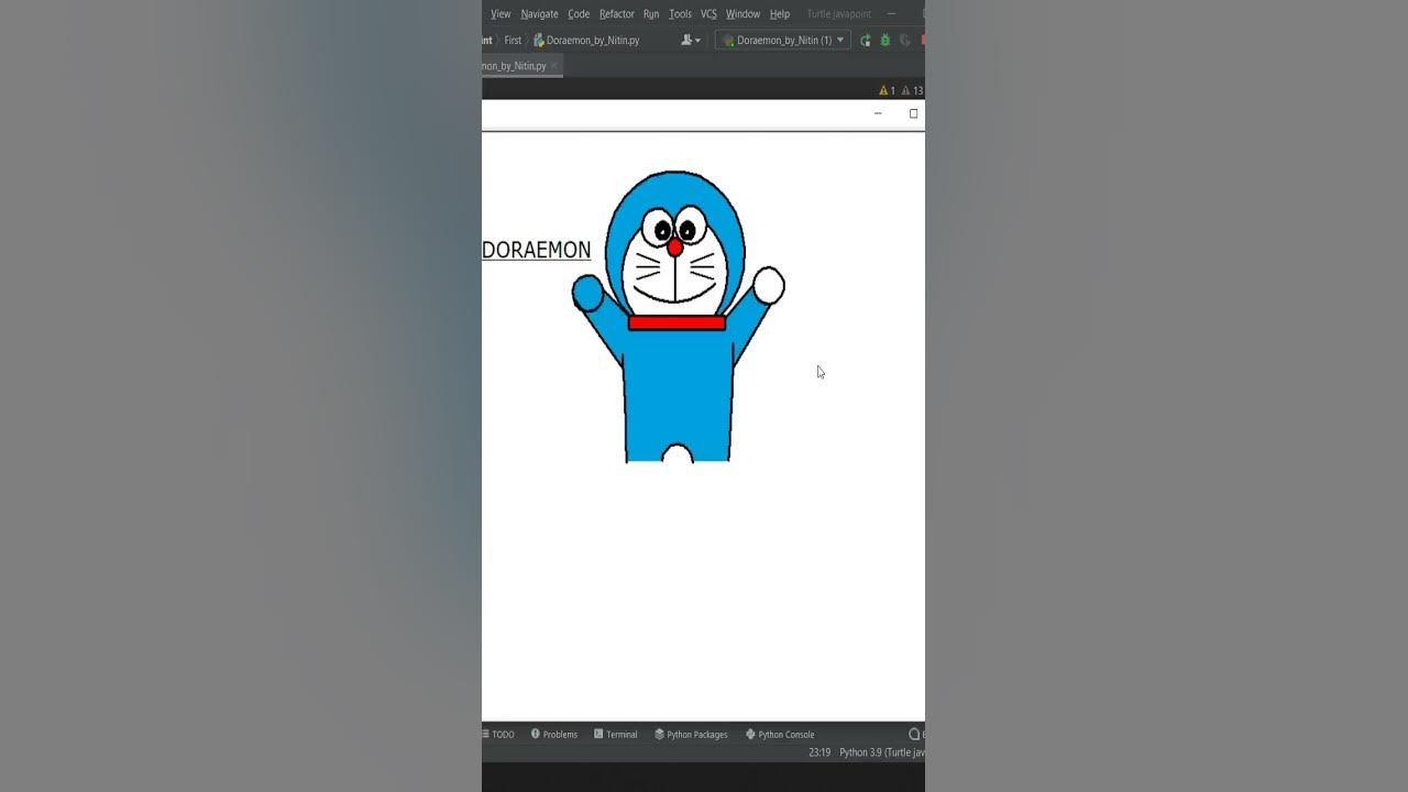 Doraemon Using Python Turtle Shorts Youtube