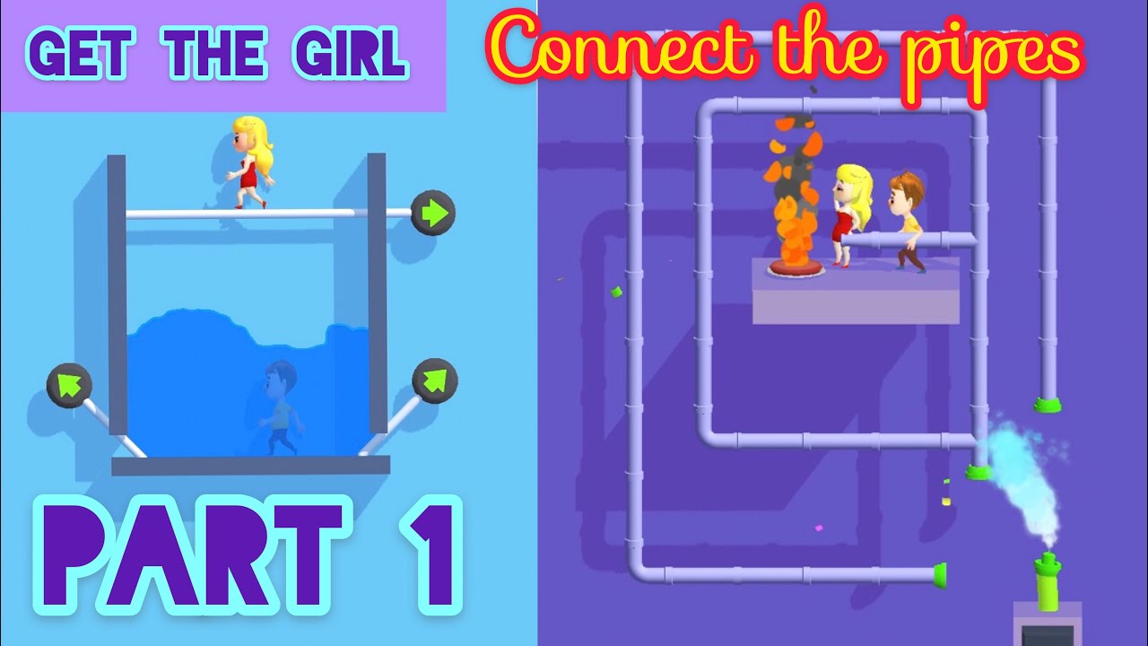 GET THE GIRL PUZZLE GAME PLAY LEVEL 1-15 || PART 1 - CONNECT THE PIPES ...