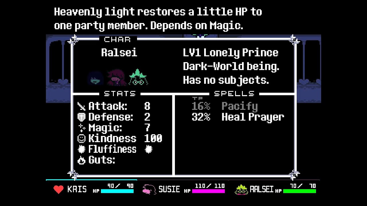 Deltarune Chapter 1 - You Can Use Heal Prayer Outside of Battle After ...