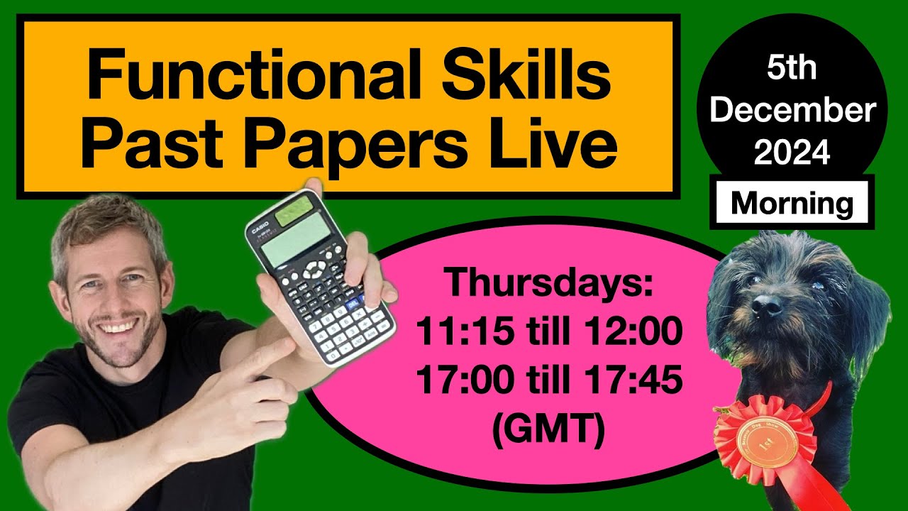 LEVEL 2 Functional Skills Maths Past Paper NON CALCULATOR: Edexcel ...