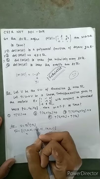 CSIR NET MATHEMATICS/CSIR NET DEC 2019 LINEAR ALGEBRA/LINEAR TRANSFORMATION/LINEAR ALGEBRA # ...