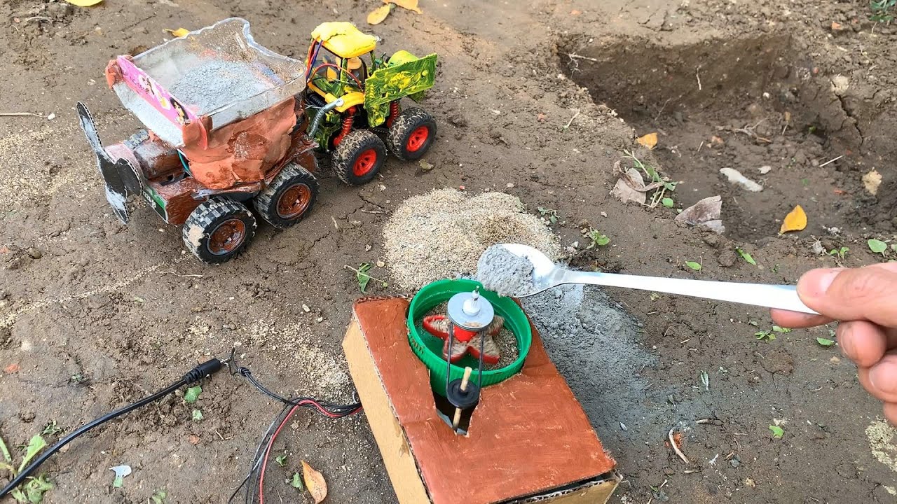 DIY Tractor mini | DIY mini construction mortar mixer | Tractor ...