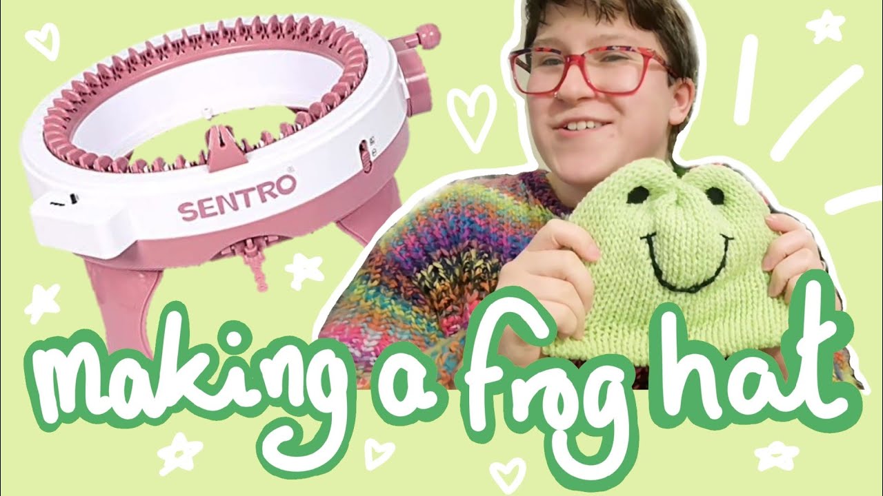 knitting a Frog Hat - Sentro Circular Knitting Machine Tutorial - YouTube