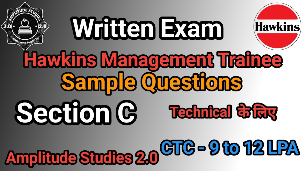 Sample Papers / Hawkins Management Trainee/ Sec C #questions #hawkins # ...