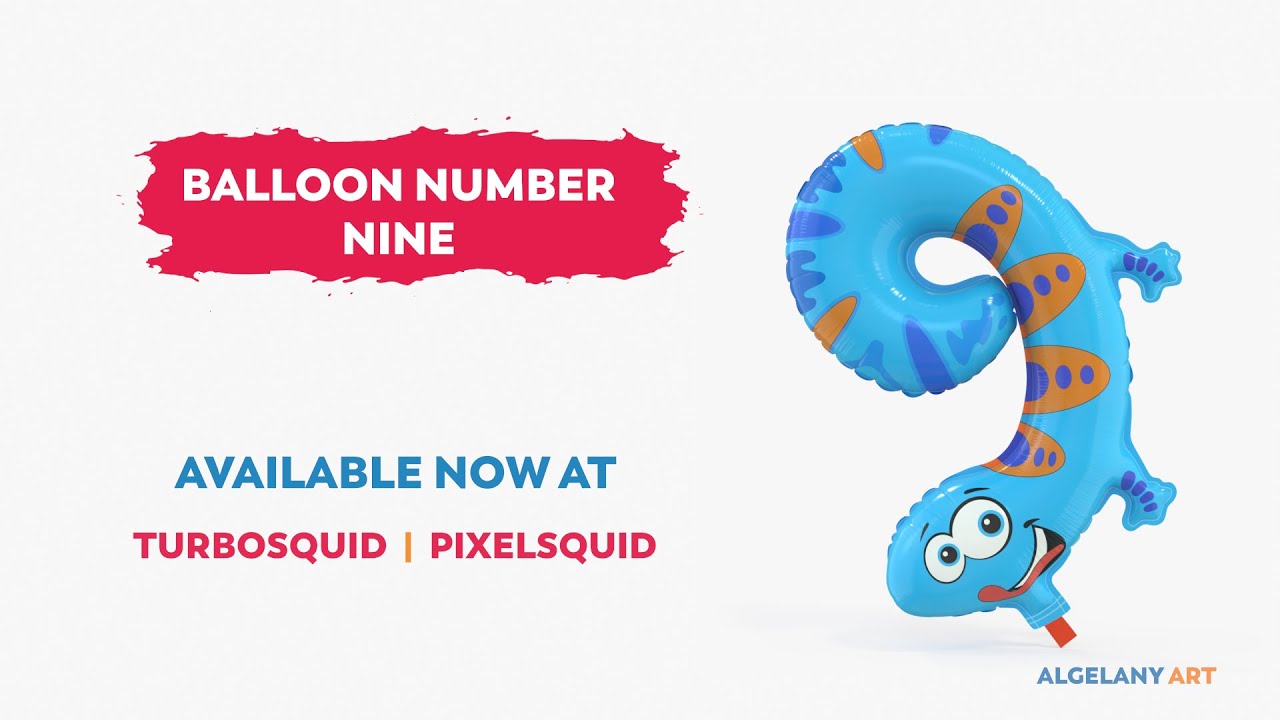 3D Stylized Balloon Number Nine | 3D Model | Promo - YouTube