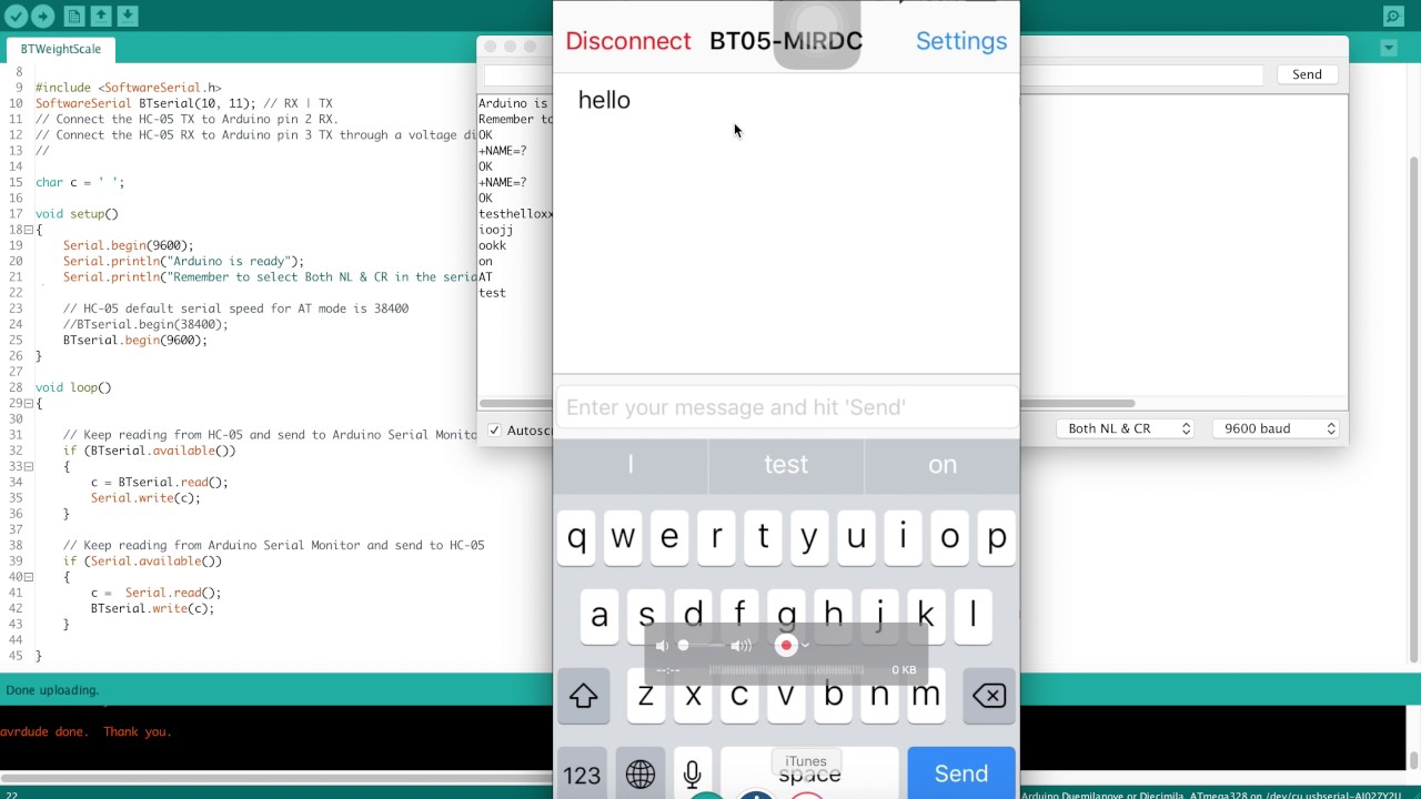 BT05 Test iOS - YouTube