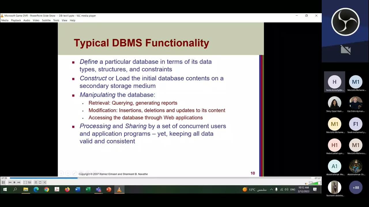 Database Systems Lecture 1 Introduction Youtube