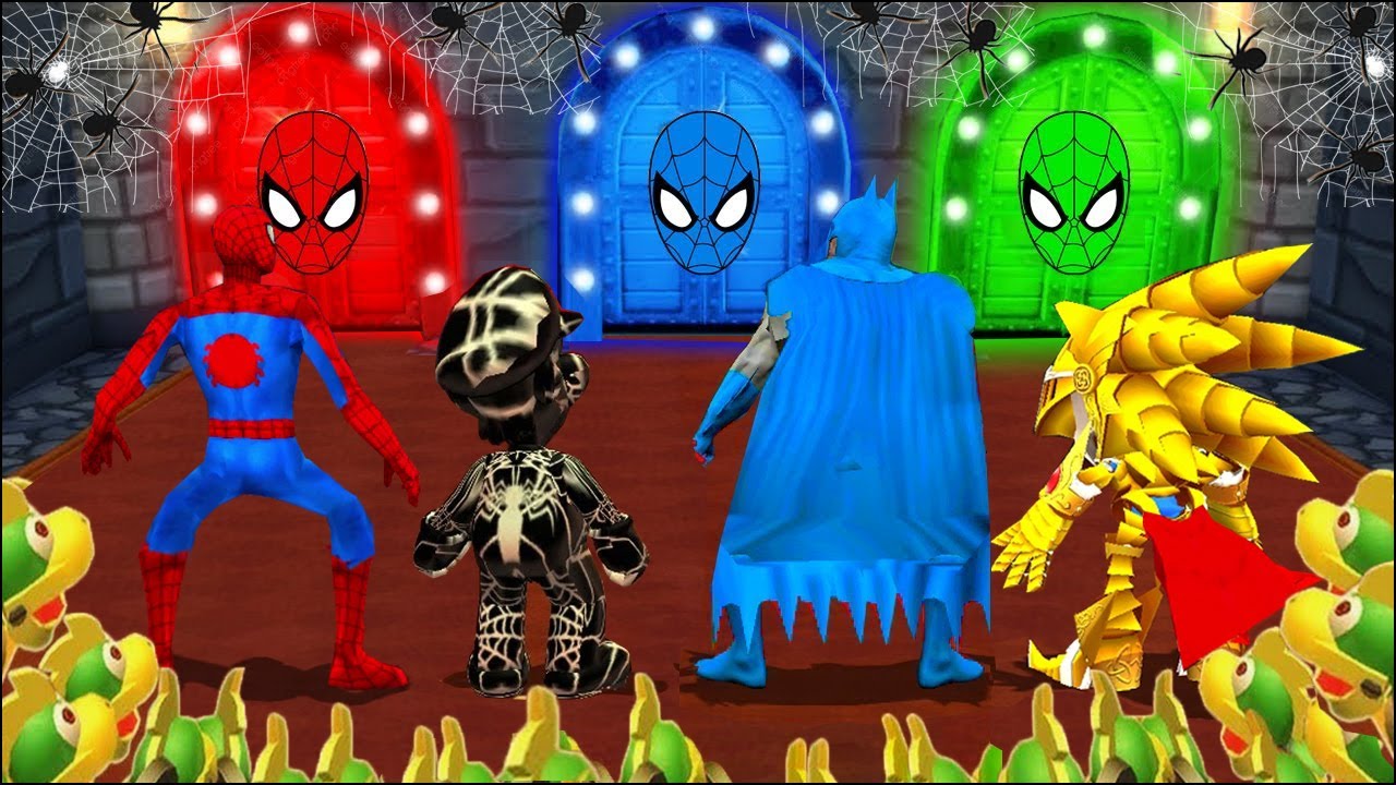 Mario Party 9 MiniGames Spider Man Vs Venom Luigi Vs Batman Vs ...