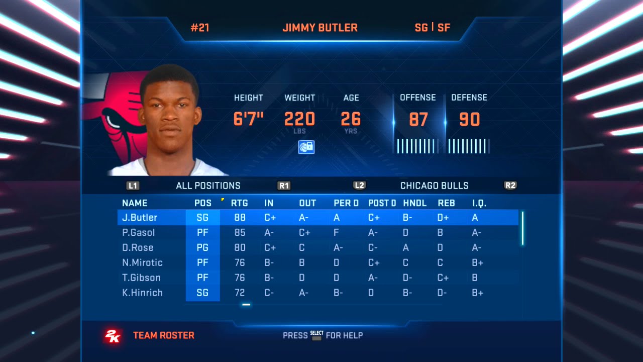 NBA 2K16 Gameplay Chicago Bulls Team Roster Update 12 18 2015 - YouTube